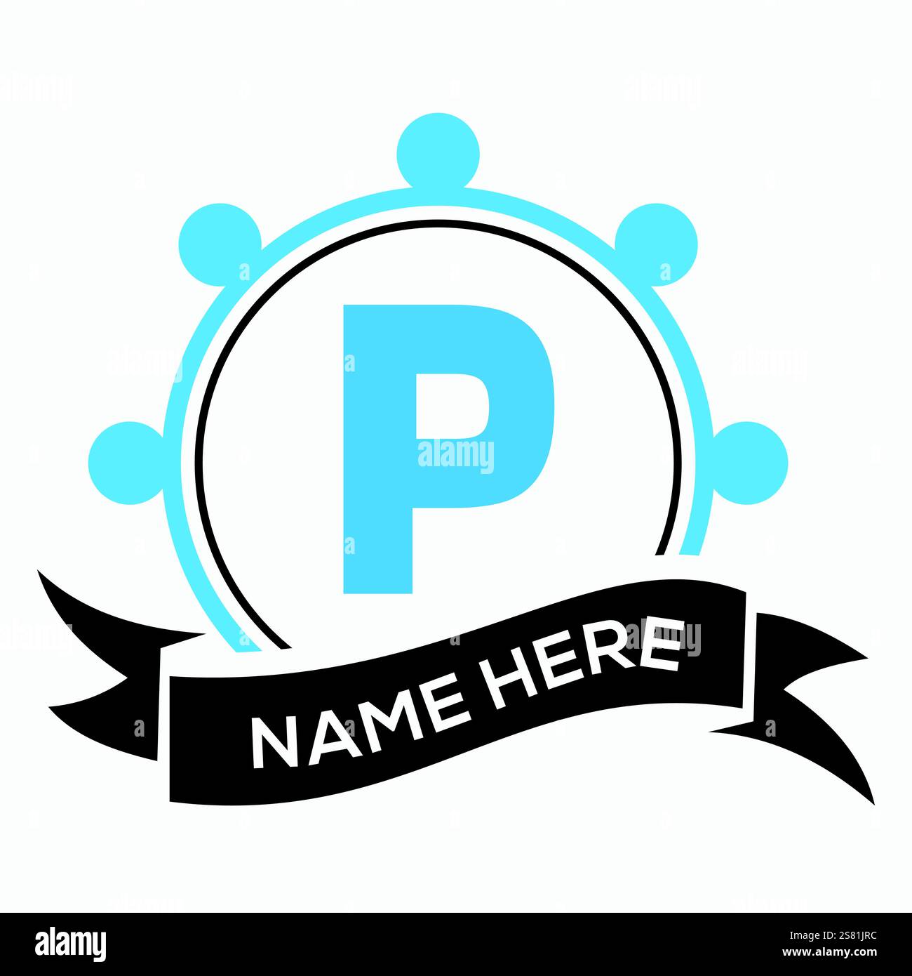 Letter P Ship Wheal Logo Concept For Ship and Boat Steering Wheel ...