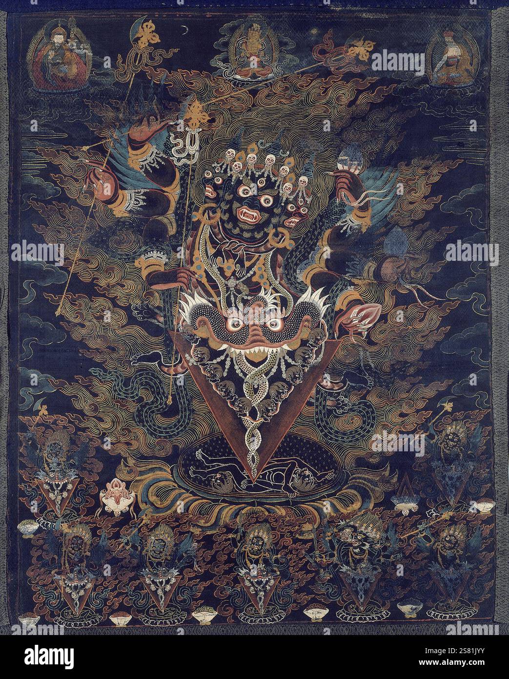 Anonymous - Painted Banner (Thangka) with Guru Dragpur, a Wrathful Form ...