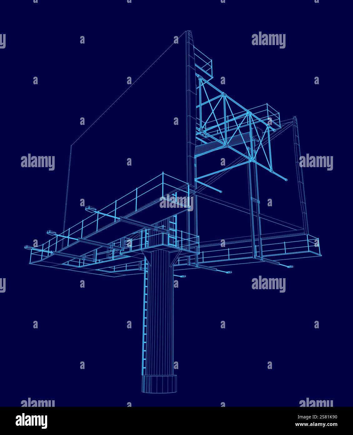 Blue sign with a blue pole. The sign is a billboard Stock Vector Image ...