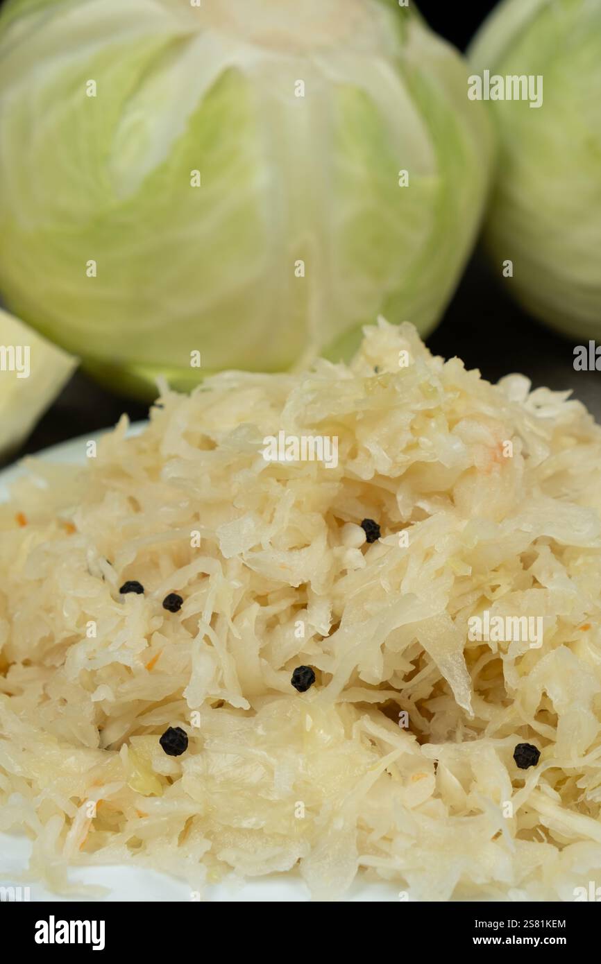Traditional dish sauerkraut, the benefits of fermented cabbage Stock ...