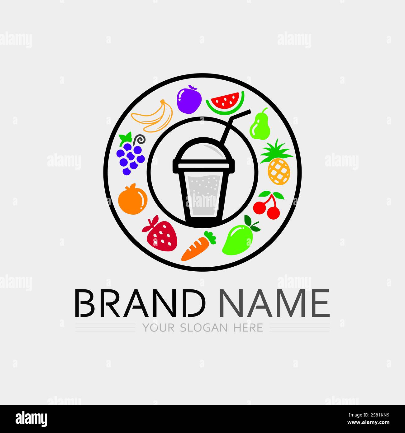 Fruits icon and Fruit logo design fresh fruits tropical nature food ...