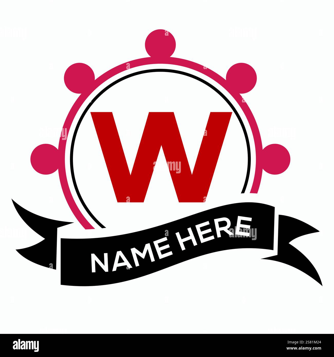 Letter W Ship Wheal Logo Concept For Ship and Boat Steering Wheel ...