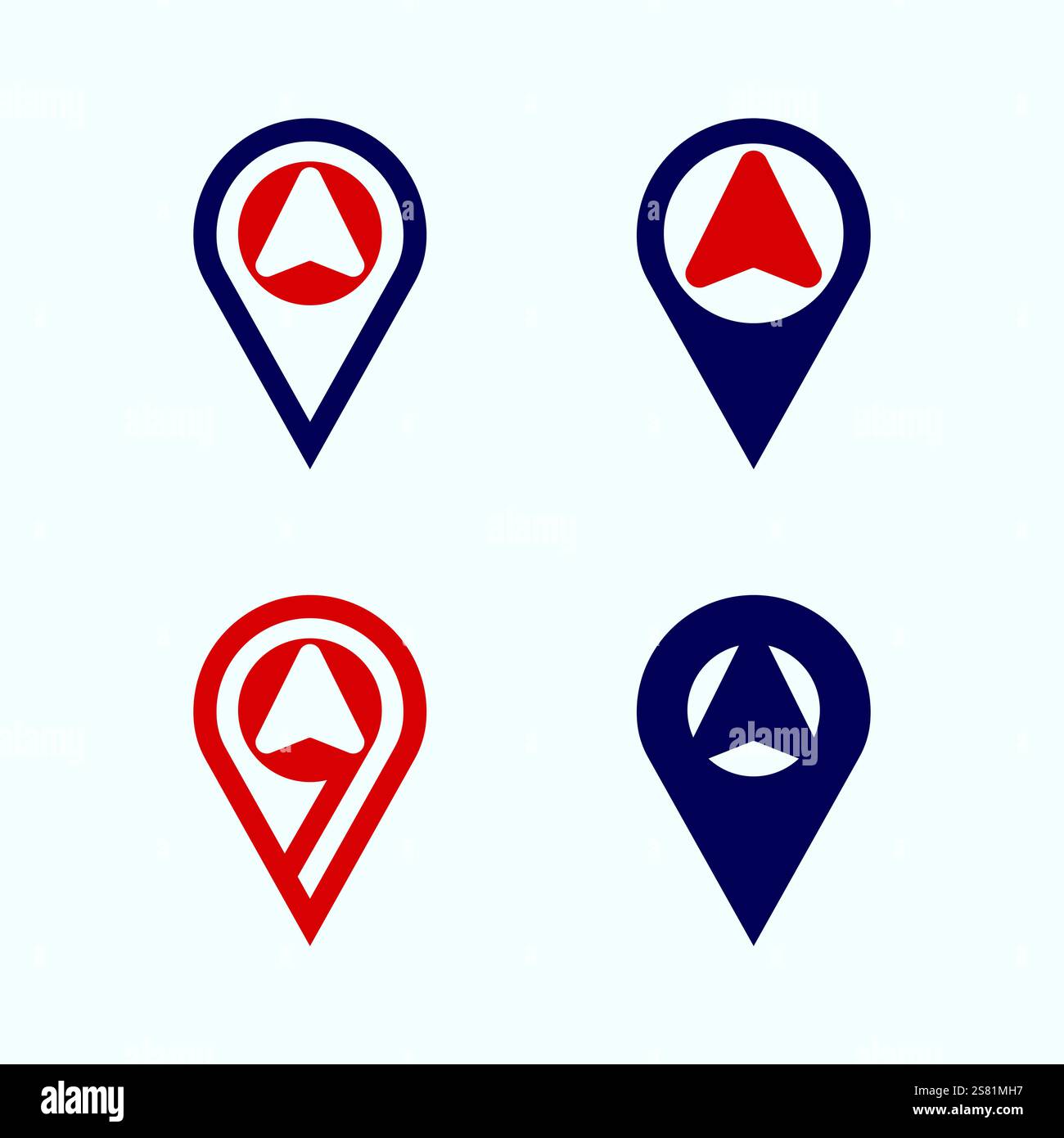 GPS and MAP logo navigator sign location symbol design vector ...