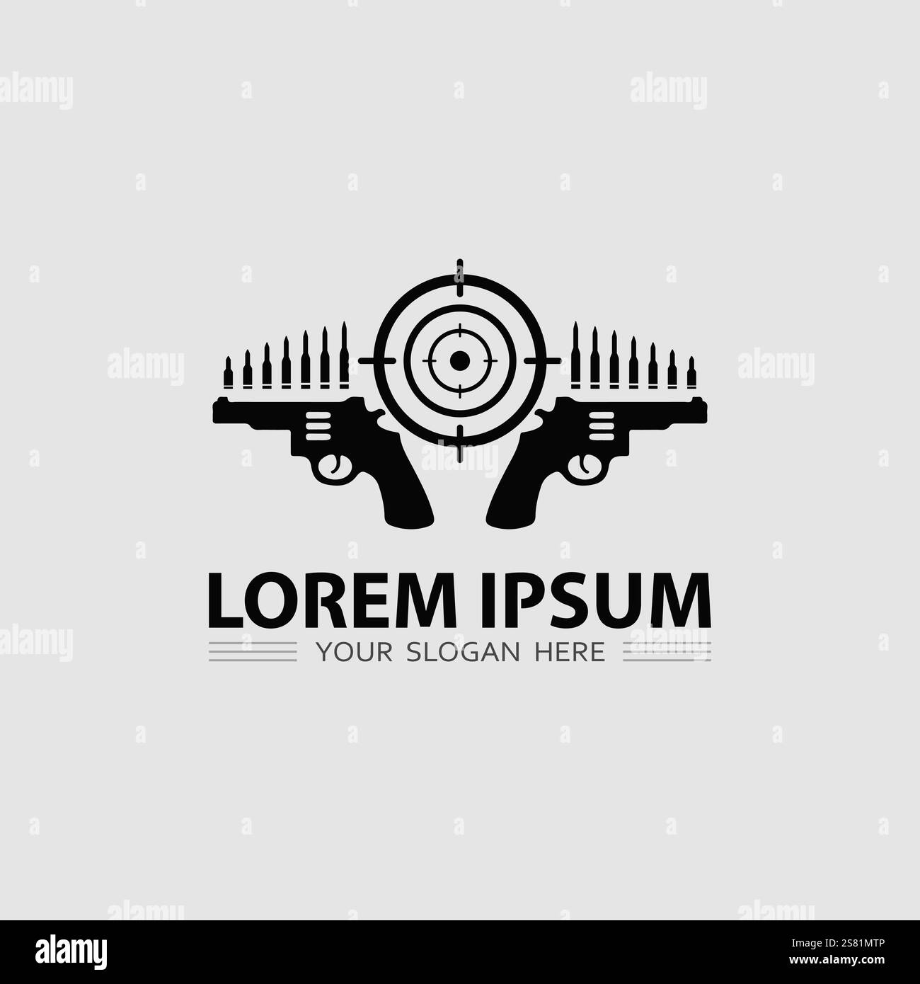 Gun logo icon and tactical design guns vector illustration Stock Vector ...