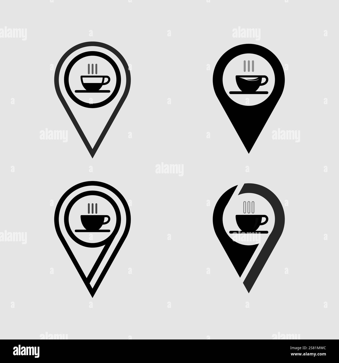 Cafe logo and Coffee logo design cafetarian drink dinner resto Stock ...