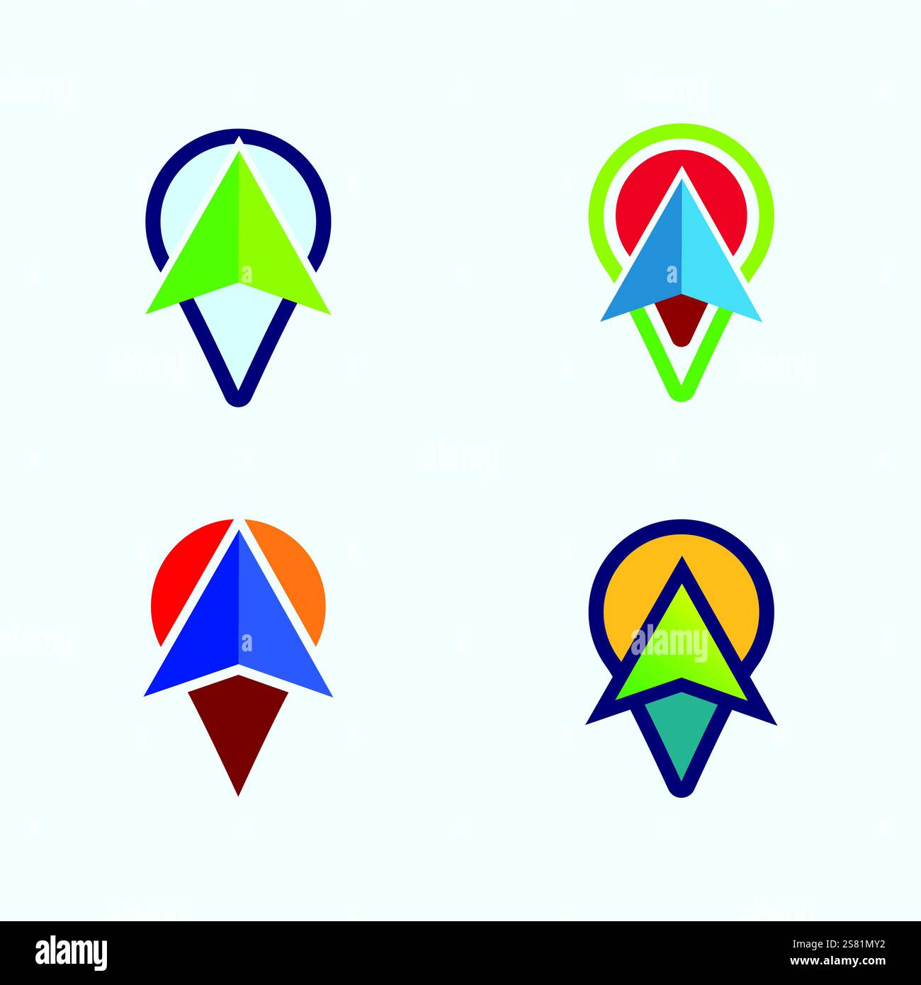 GPS and MAP logo navigator sign location symbol design vector ...