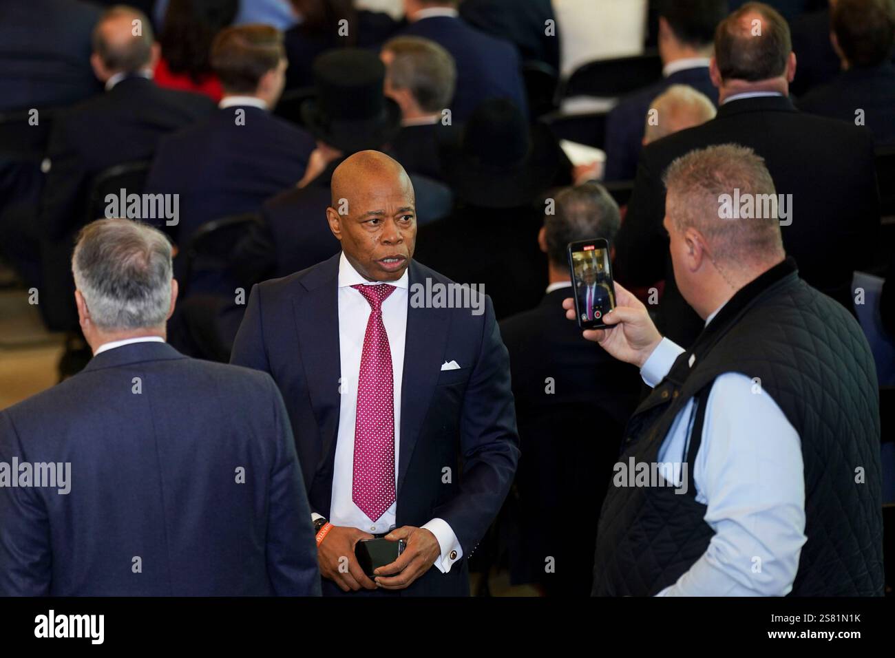 Eric Adams, mayor of New York, center, during the 60th presidential ...