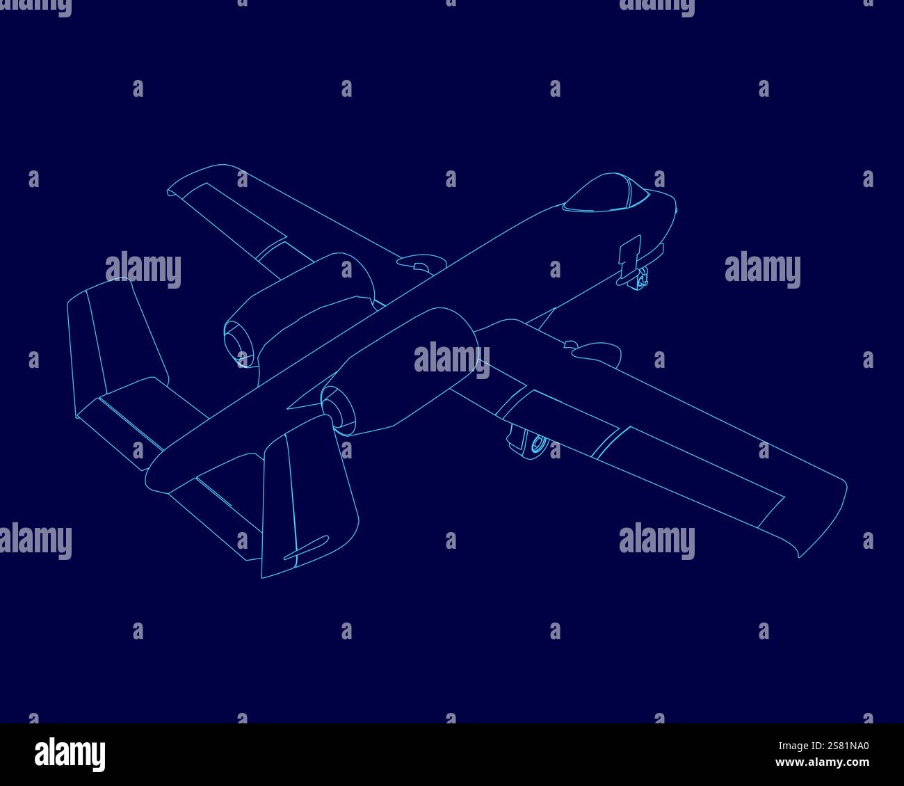 Blue airplane is drawn in blue. The airplane is a fighter jet Stock ...