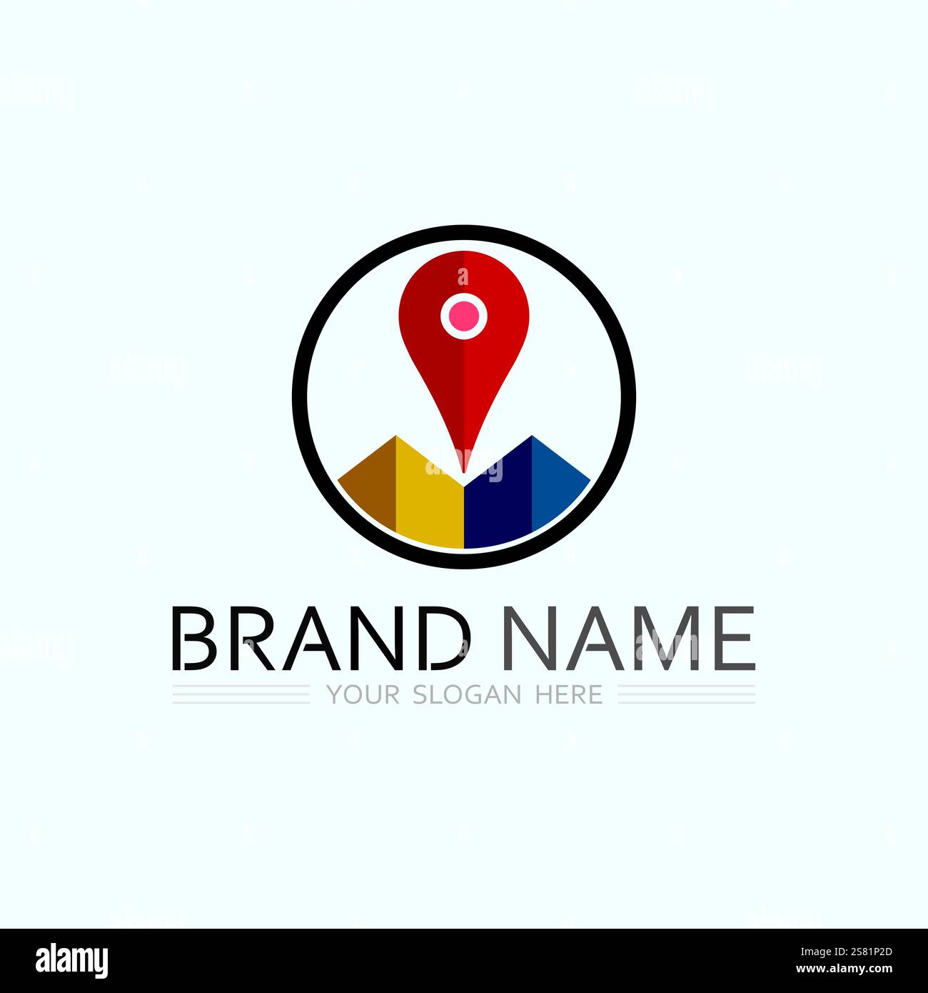 GPS and MAP logo navigator sign location symbol design vector ...