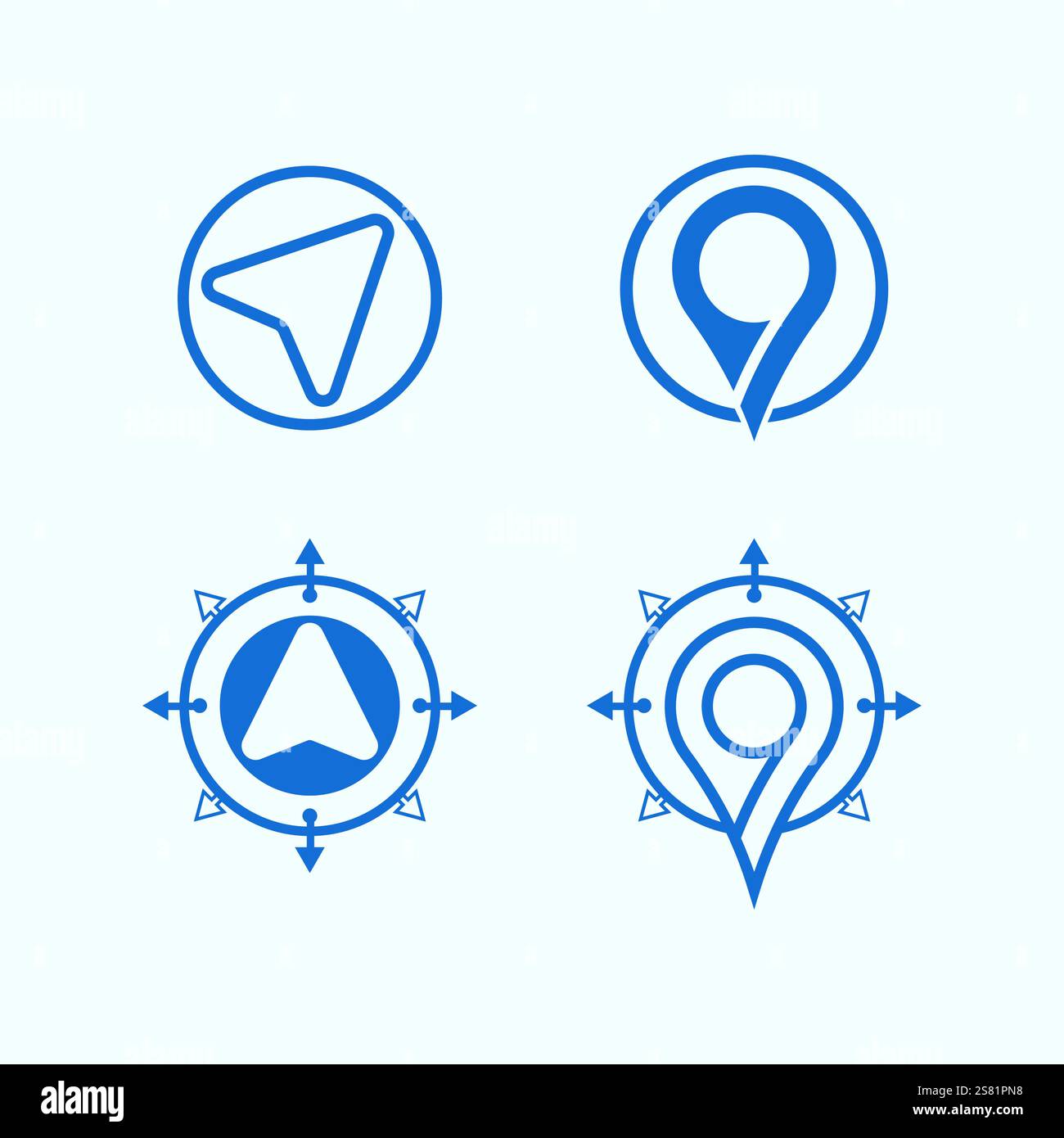 GPS and MAP logo navigator sign location symbol design vector ...