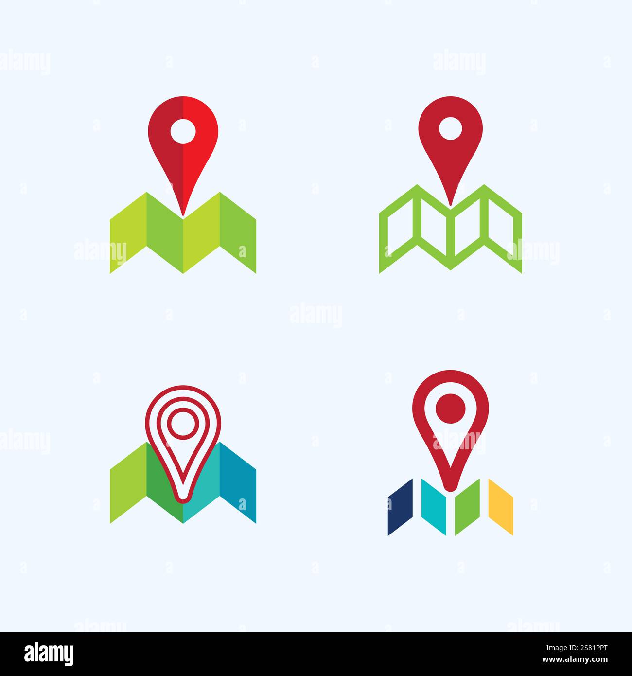 GPS and MAP logo navigator sign location symbol design vector ...