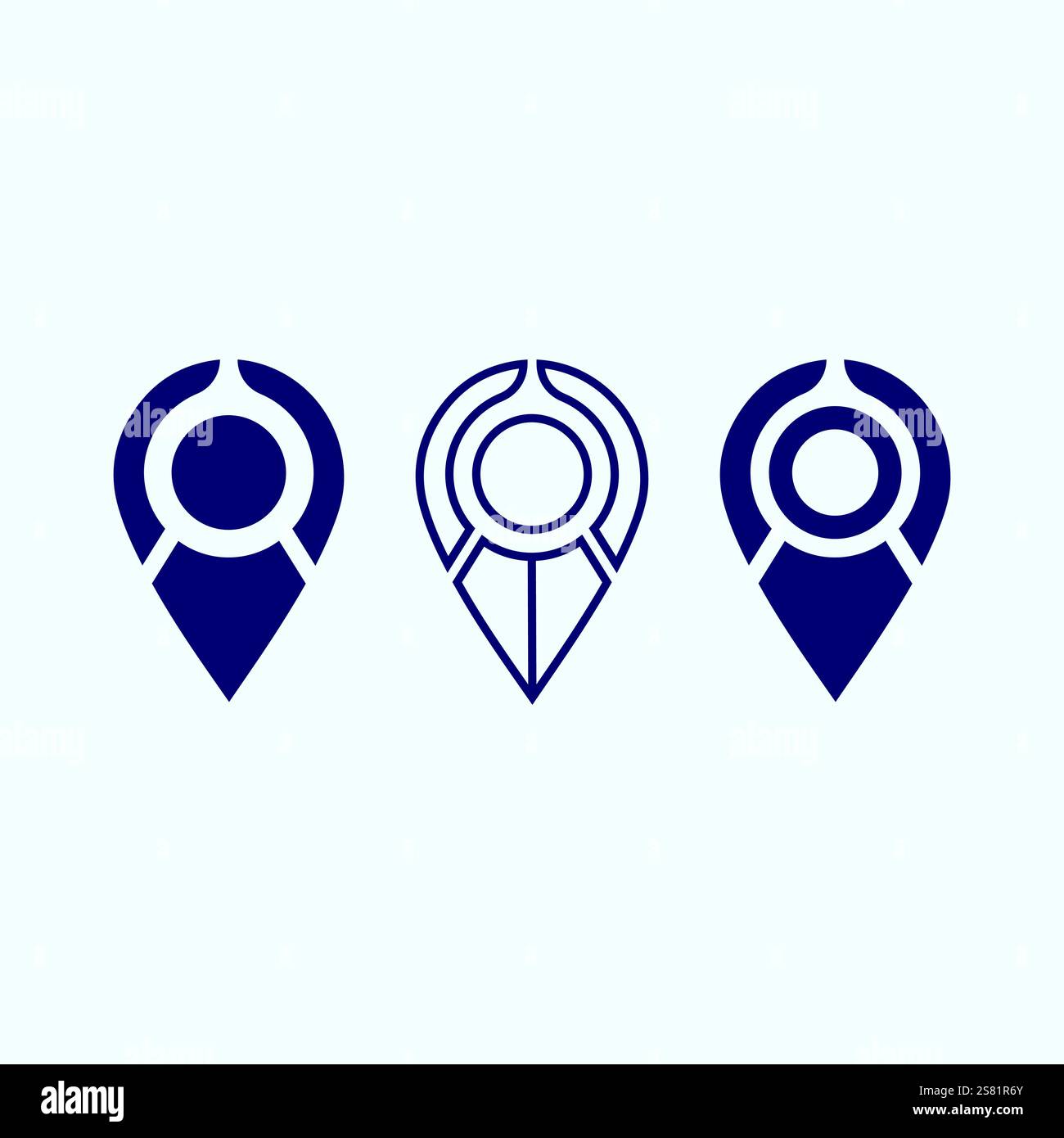 GPS and MAP logo navigator sign location symbol design vector ...