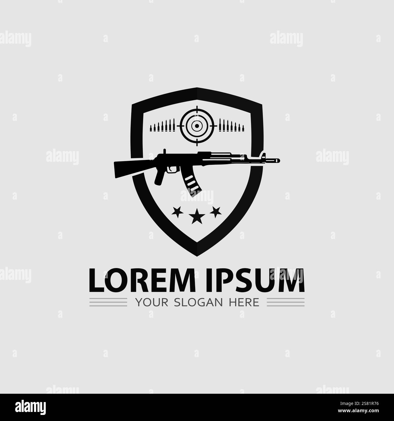 Gun logo icon and tactical design guns vector illustration Stock Vector ...
