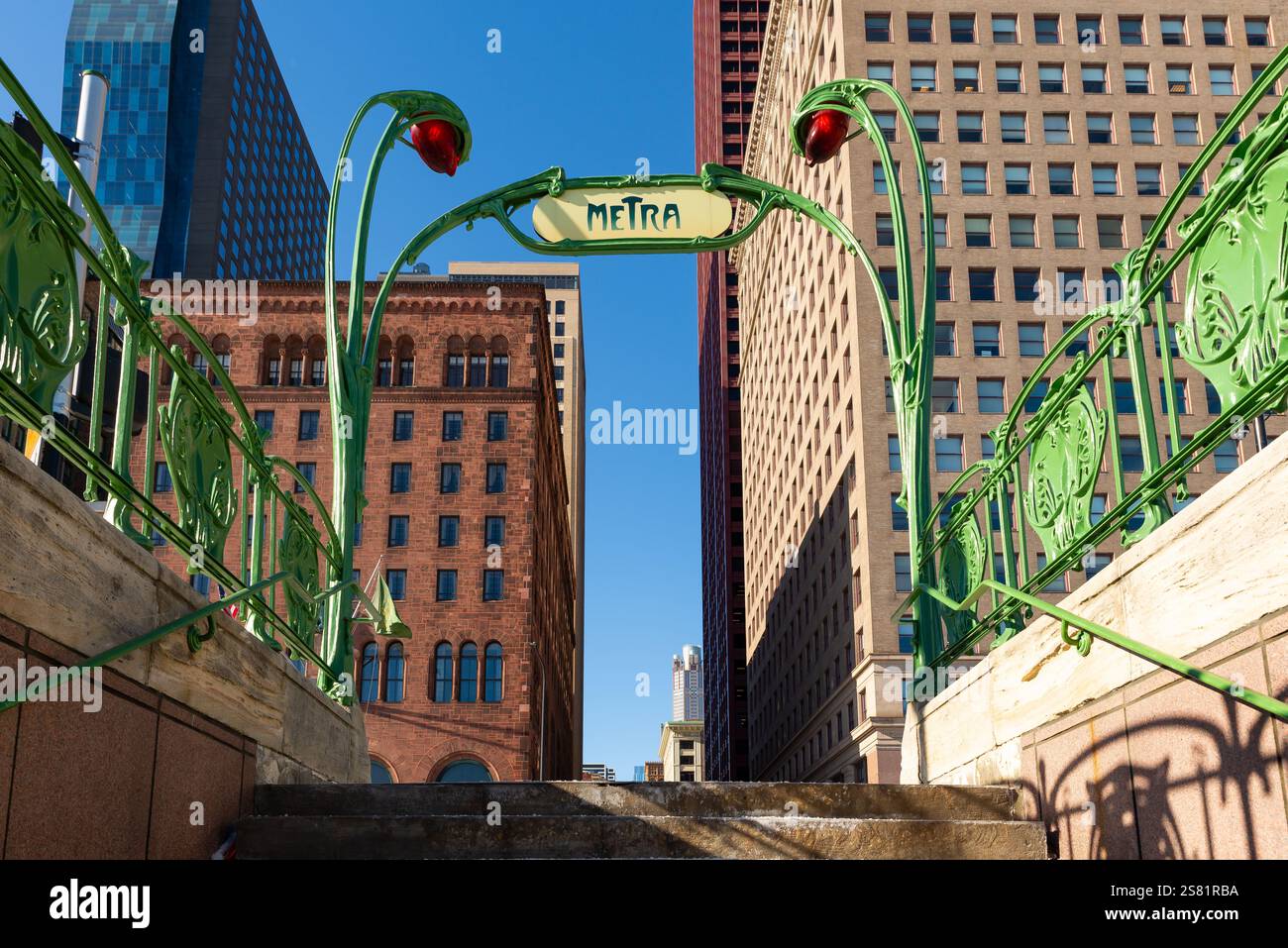 Chicago, Illinois - United States - January 13th, 2025: Entrance to the ...