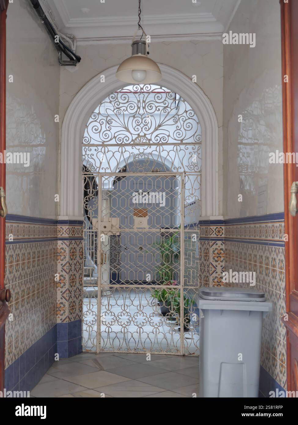 View into the courtyard of a typical Andalusian house in the alleys of ...