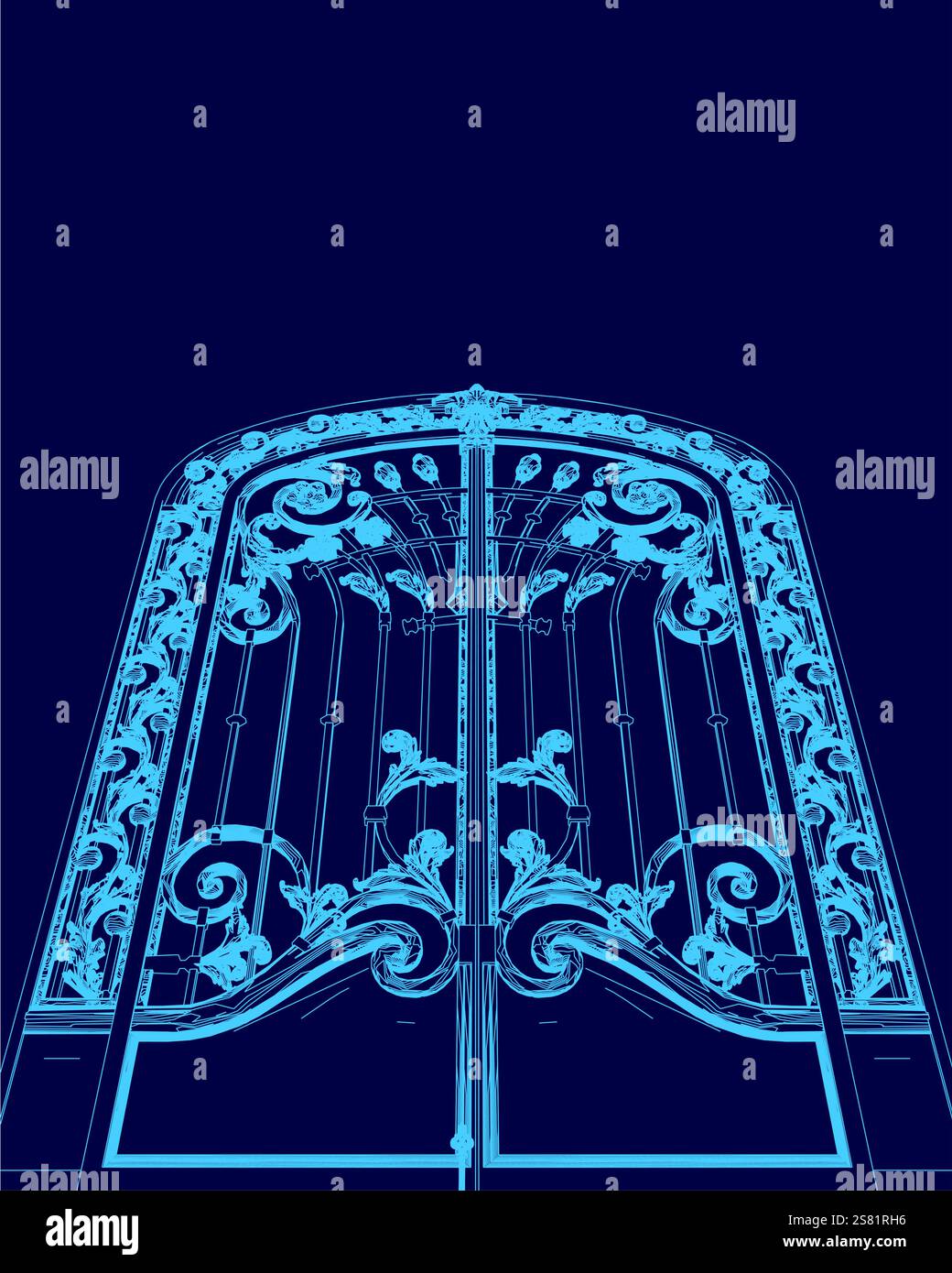 Modern open gate detail Stock Vector Images - Alamy