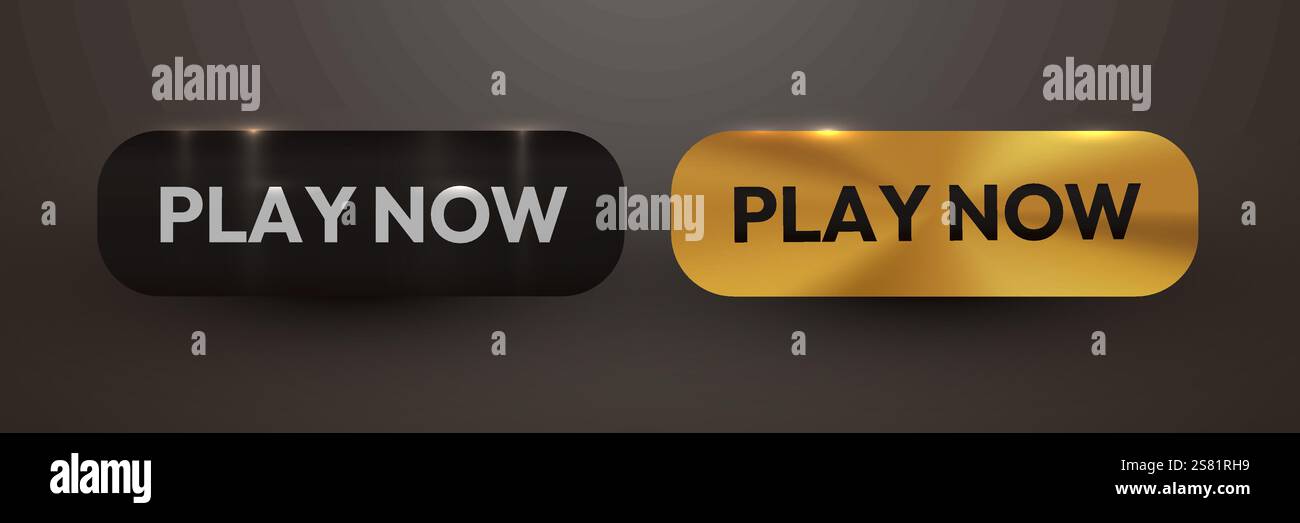 Two buttons Play Now. VIP luxury button Play. Vector illustration Stock ...