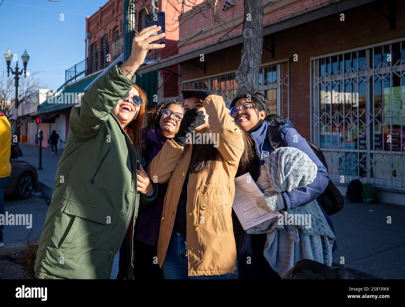 Venezuelan migrants from left; Yuslay Rodriguez, Sofia Ferrer, Camila ...