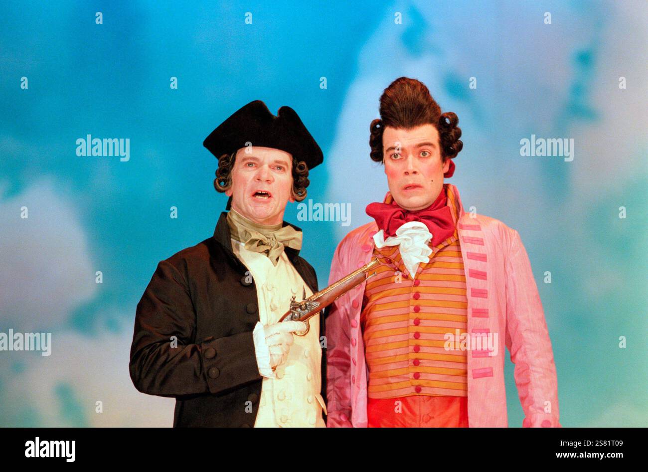l-r: Des McAleer (Sir Lucius O'Trigger), Robert Portal (Bob Acres) in ...