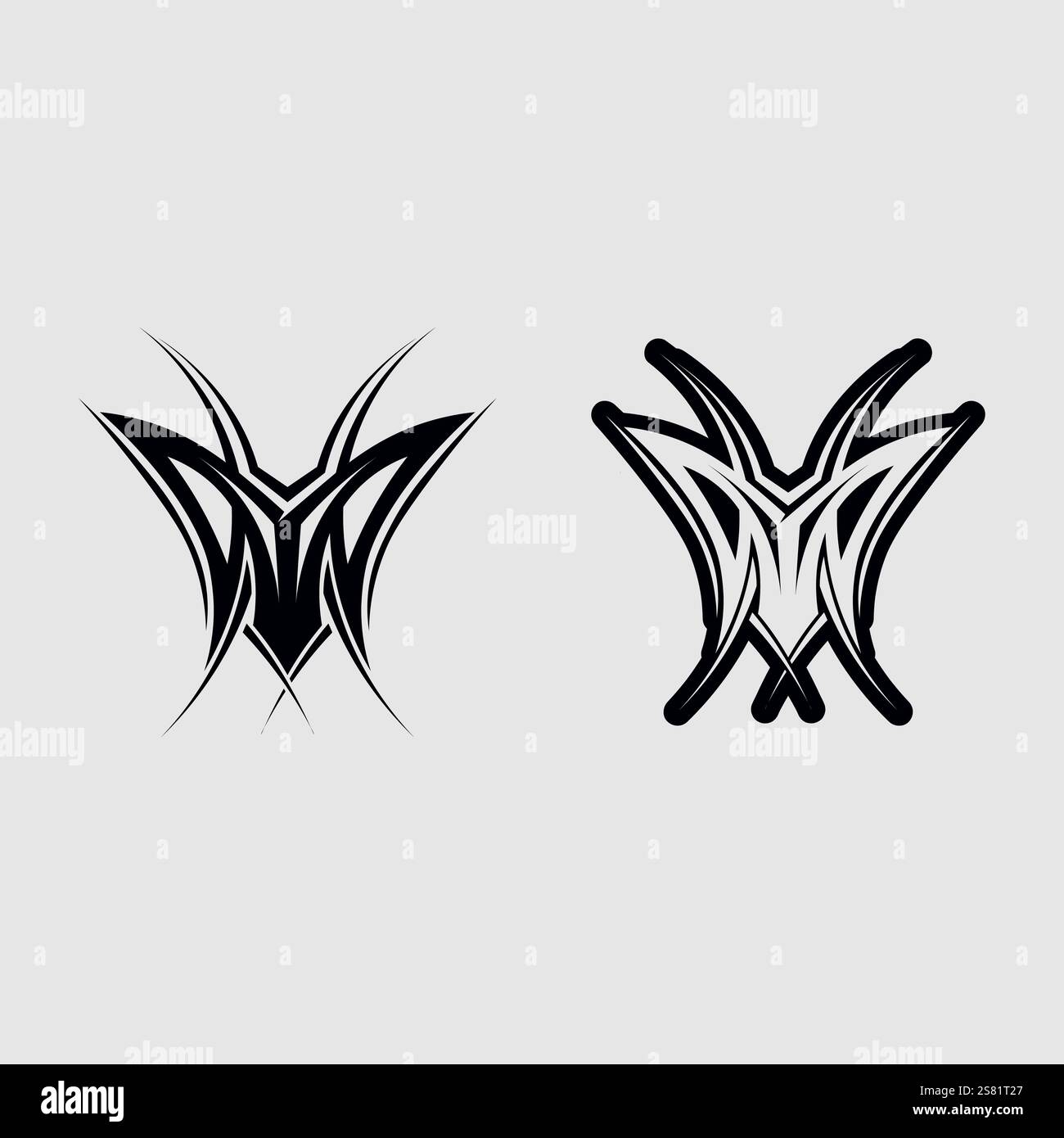 black tribal vector logo design icon and sign tribal Stock Vector Image ...
