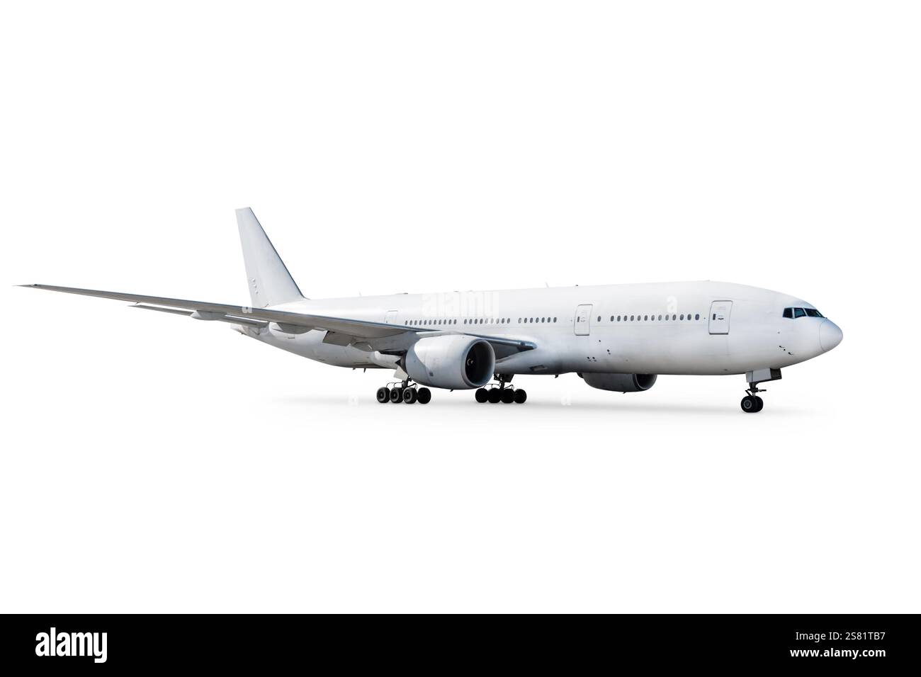 Wide body passenger aircraft isolated on white background Stock Photo ...