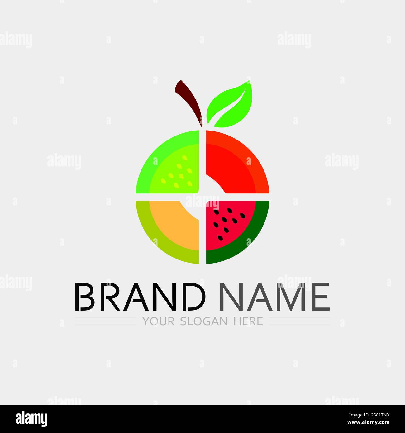 Fruits icon and Fruit logo design fresh fruits tropical nature food ...