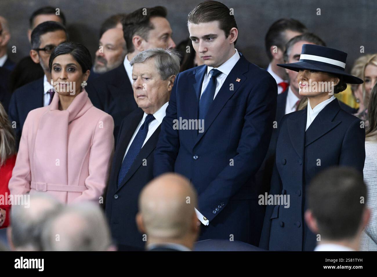 Washington, DC. 20th Jan, 2025. (L-R) Usha Vance, Viktor Knavs, Barron ...