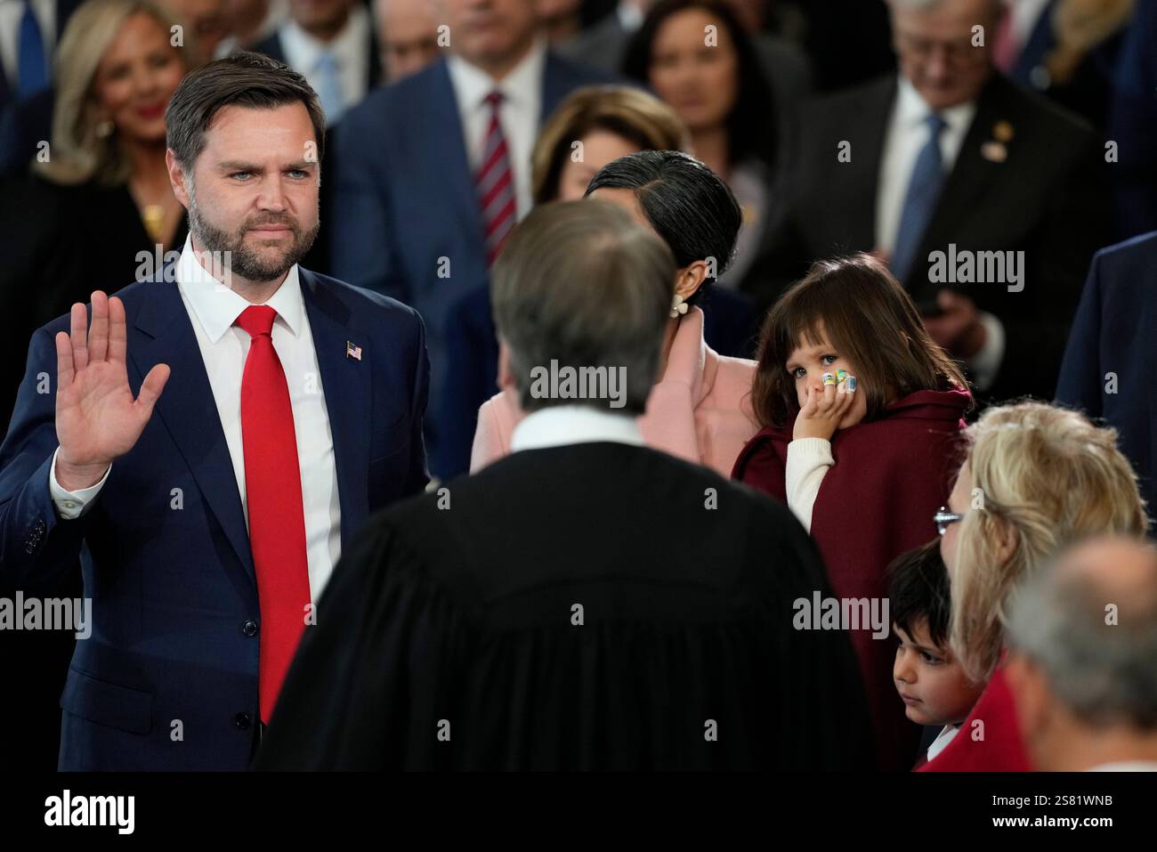 JD Vance is sworn in as vice president by Supreme Court Justice Brett ...