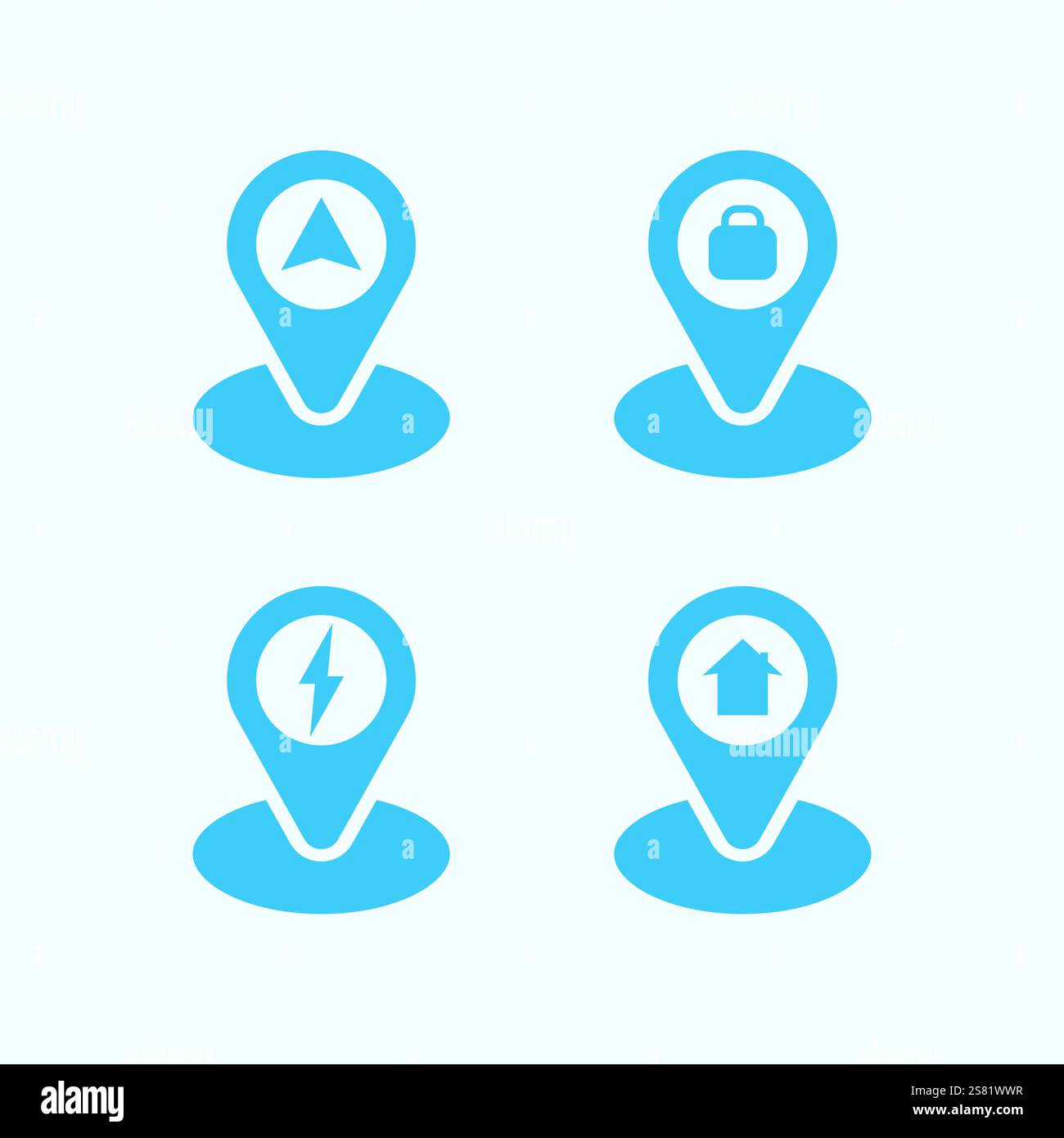 GPS and MAP logo navigator sign location symbol design vector ...