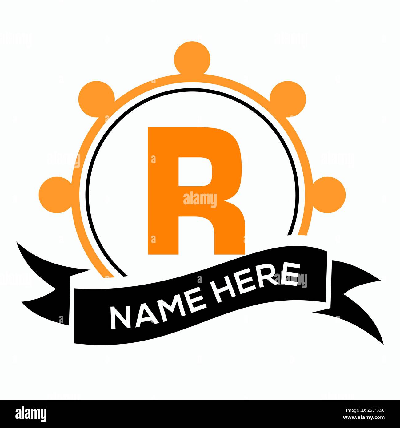 Letter R Ship Wheal Logo Concept For Ship and Boat Steering Wheel ...