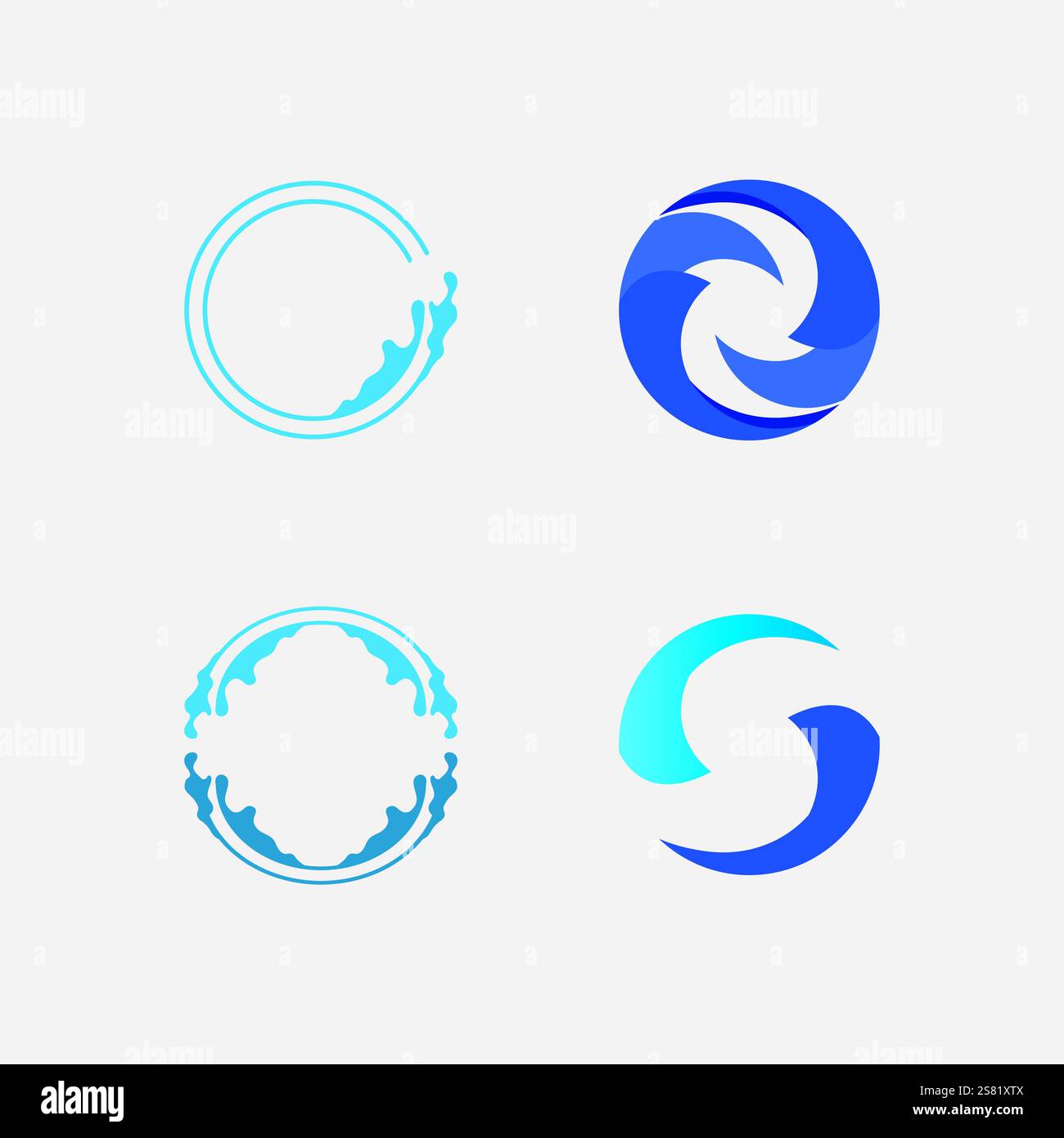 wave and water Isolated round shape logo Blue color Sea, ocean, river ...