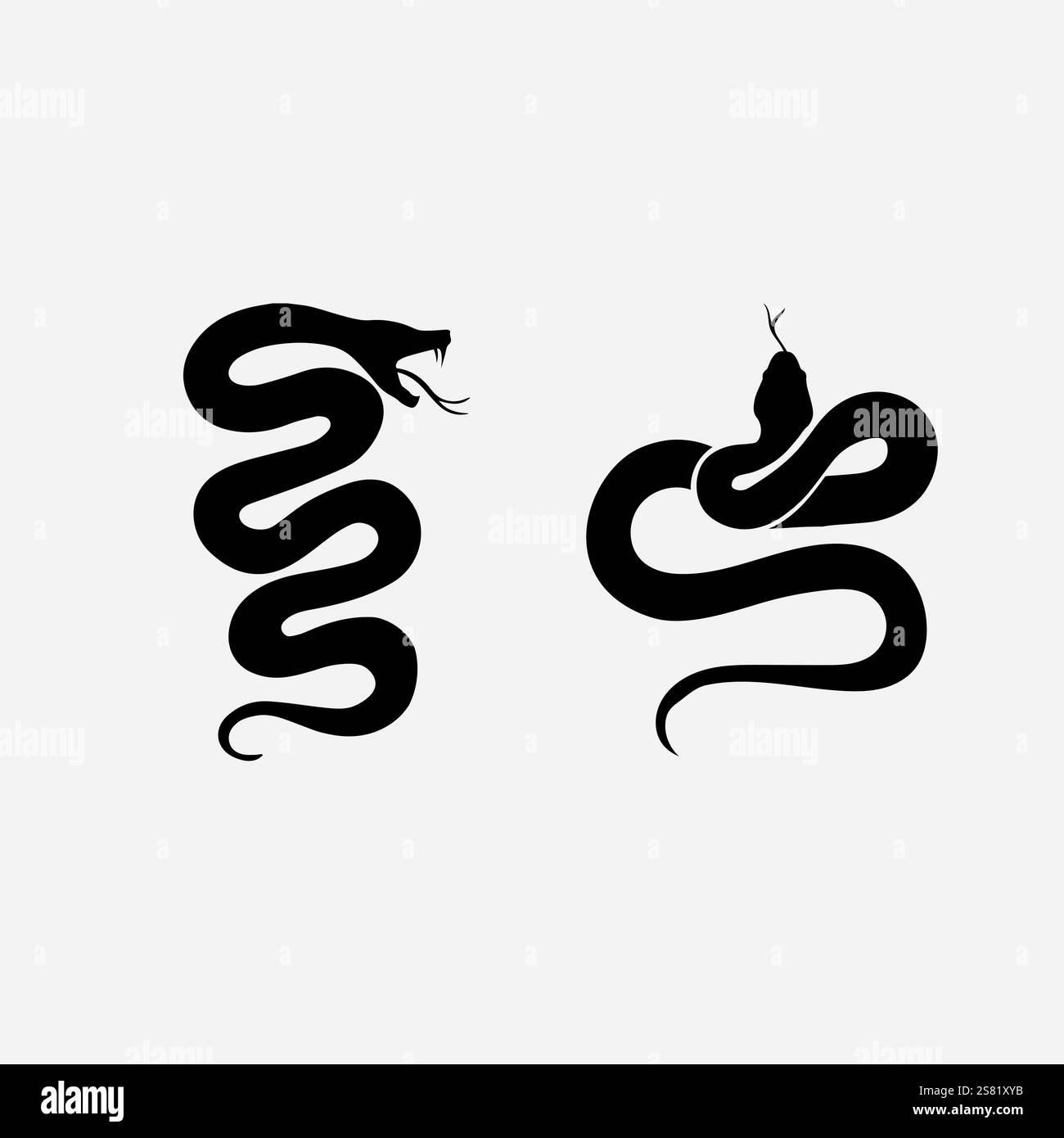 Snake logo template design. Vector illustration Stock Vector Image ...