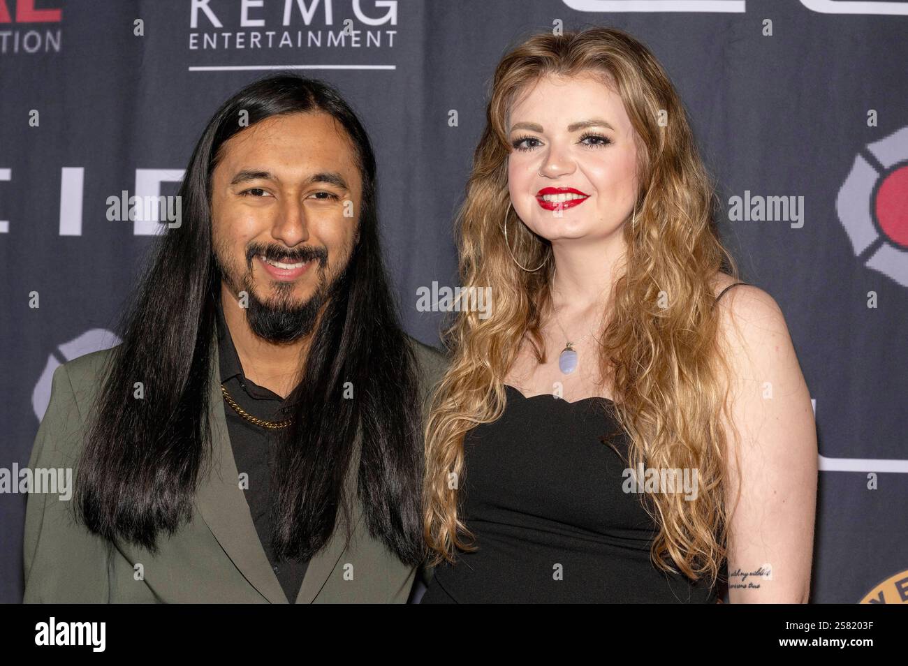 Isak Belmarez und Jasmin Peters beim Pre-Grammy-Auftakt und einer ...