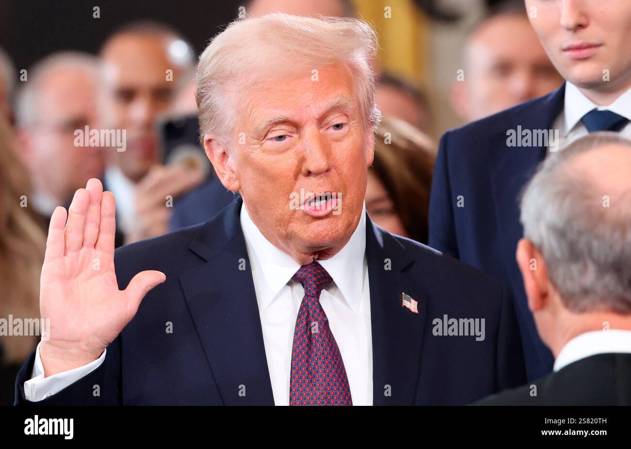 Donald Trump takes oath on the day of his Presidential Inauguration of ...