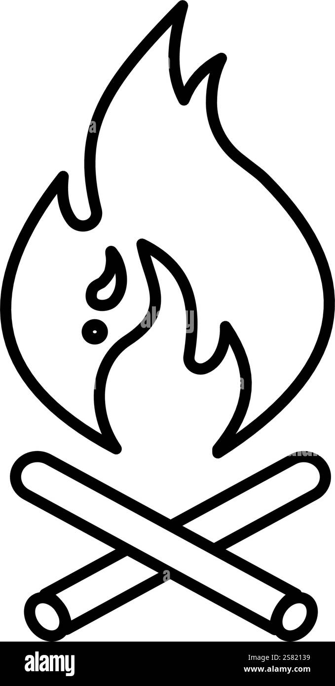 bonfire, flame, fire - vector icon Stock Vector Image & Art - Alamy