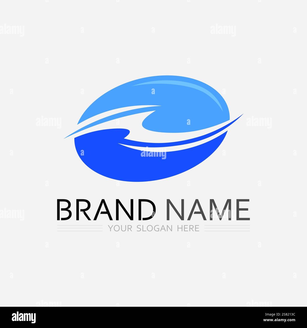 wave and water Isolated round shape logo Blue color Sea, ocean, river ...