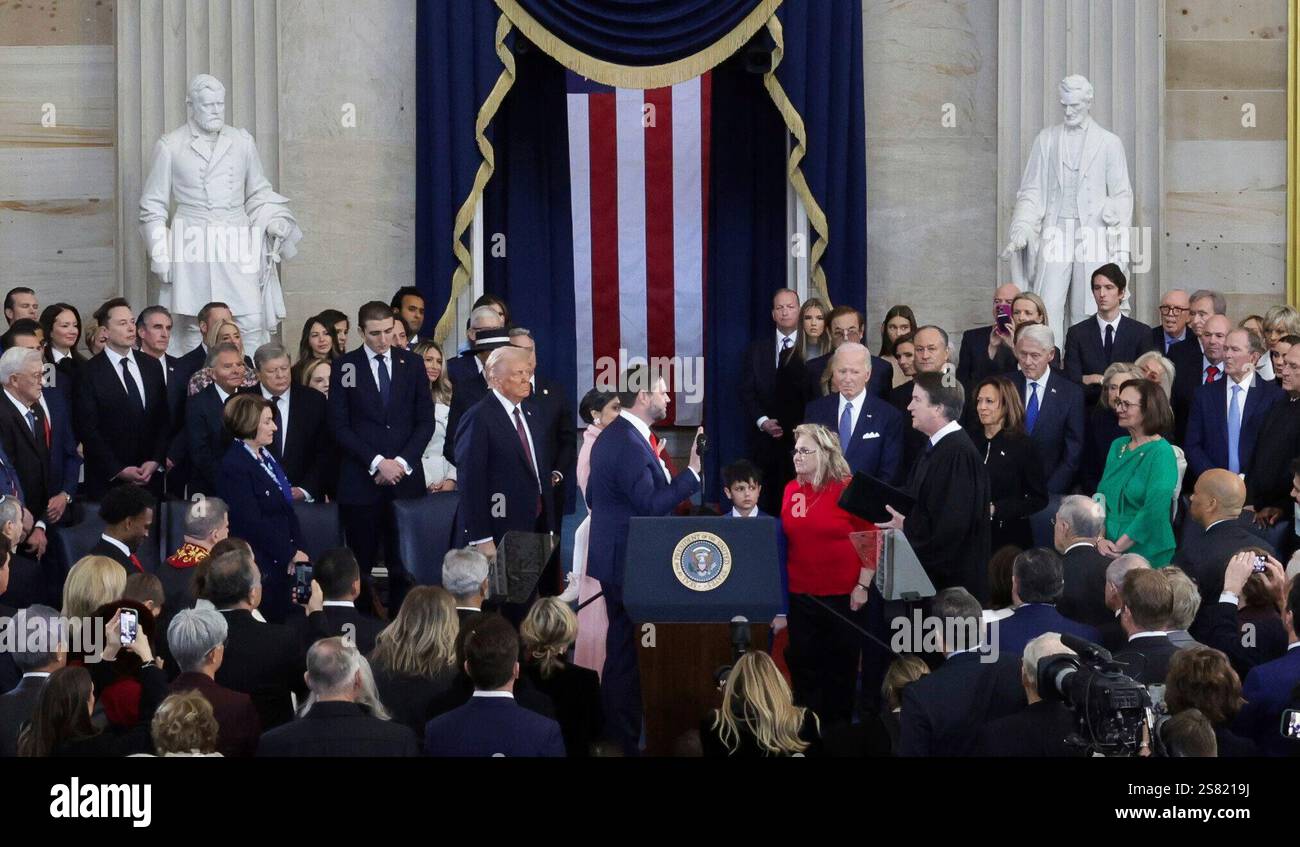 J.D. Vance is sworn in as U.S. Vice President on the day of Donald Trump Presidential ...