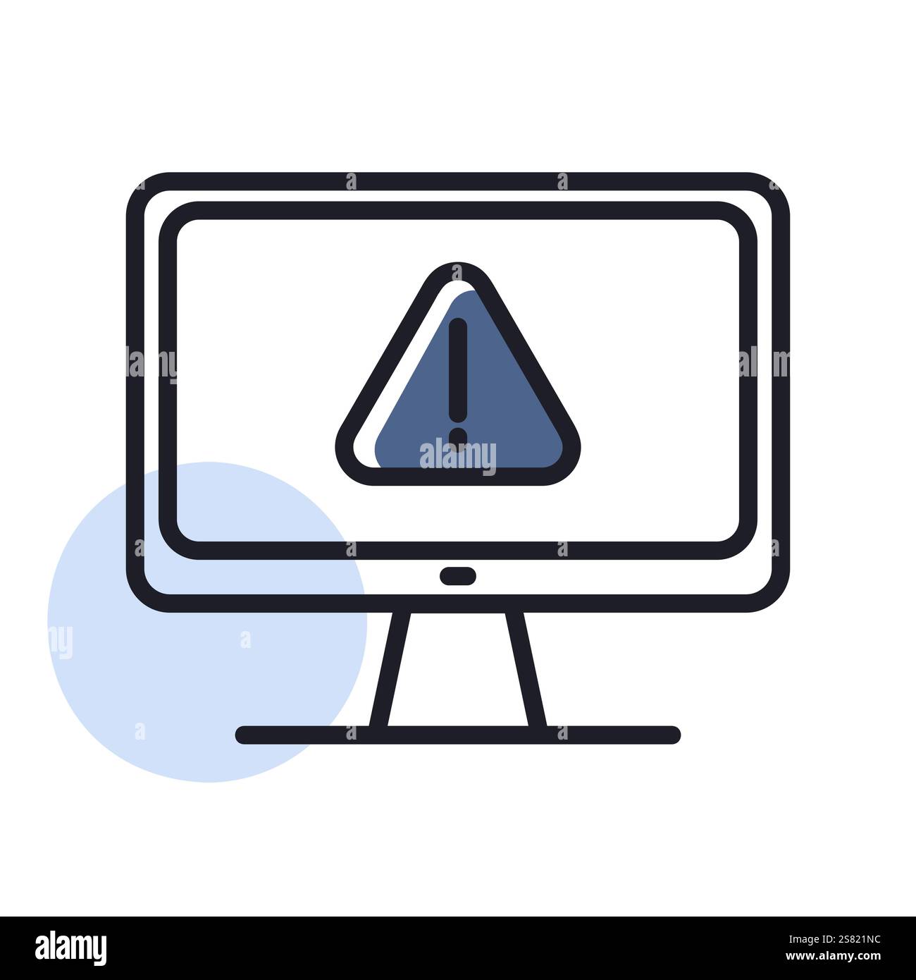 Computer warning vector icon. Simple digital system error. Security ...