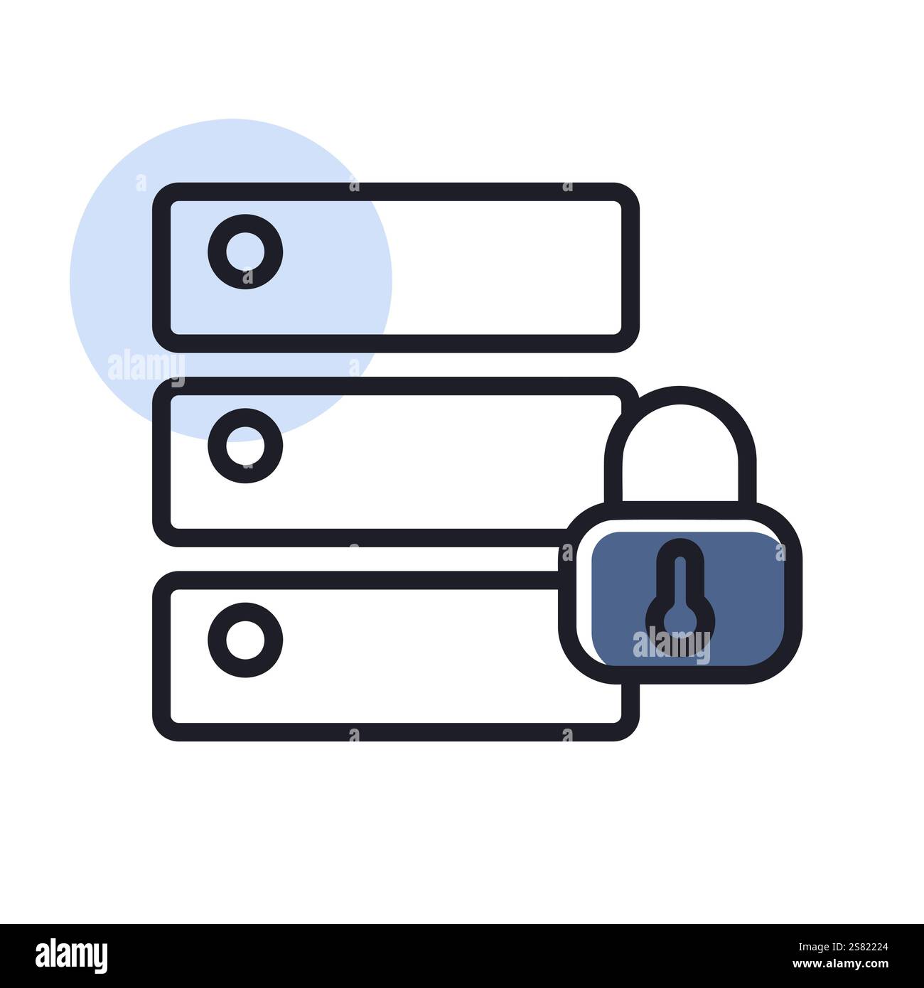 Database padlock vector icon. Security sign. Graph symbol for your web ...