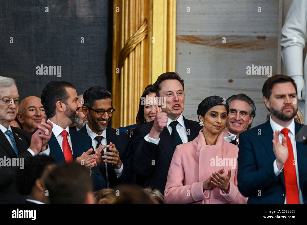 Jeff Bezos, from second left, Donald Trump Jr., Sundar Pichai, Elon ...
