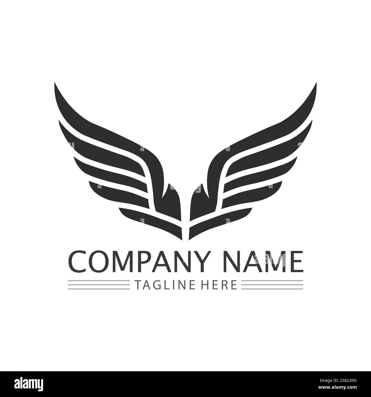 Wings black icons vector set. Modern minimalistic design Stock Vector ...