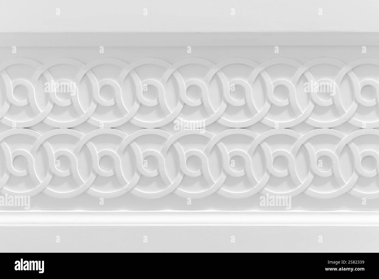 Molded white wall decoration details, classic interior design Stock ...