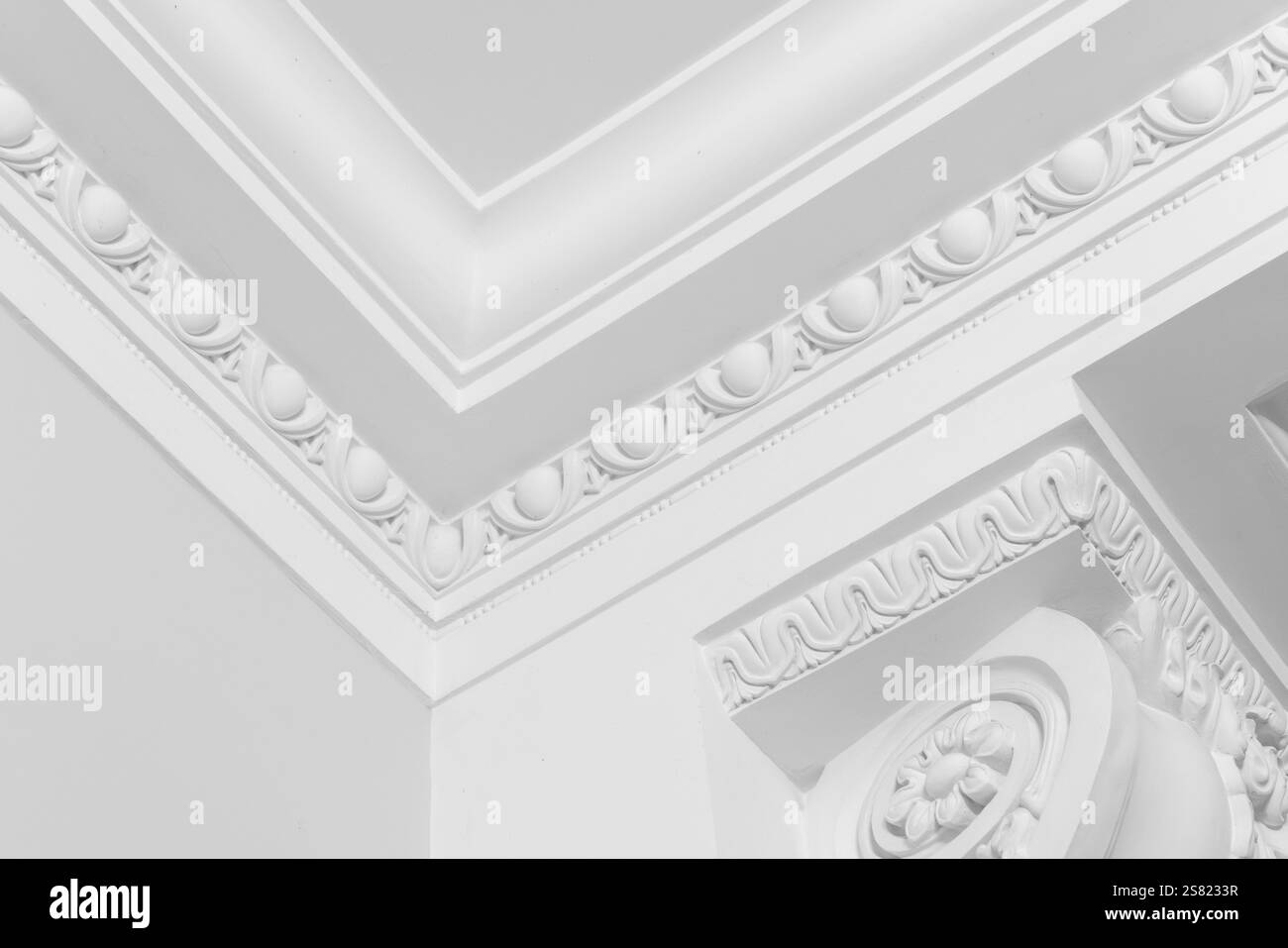 White column and portico decorative elements, abstract white classic ...