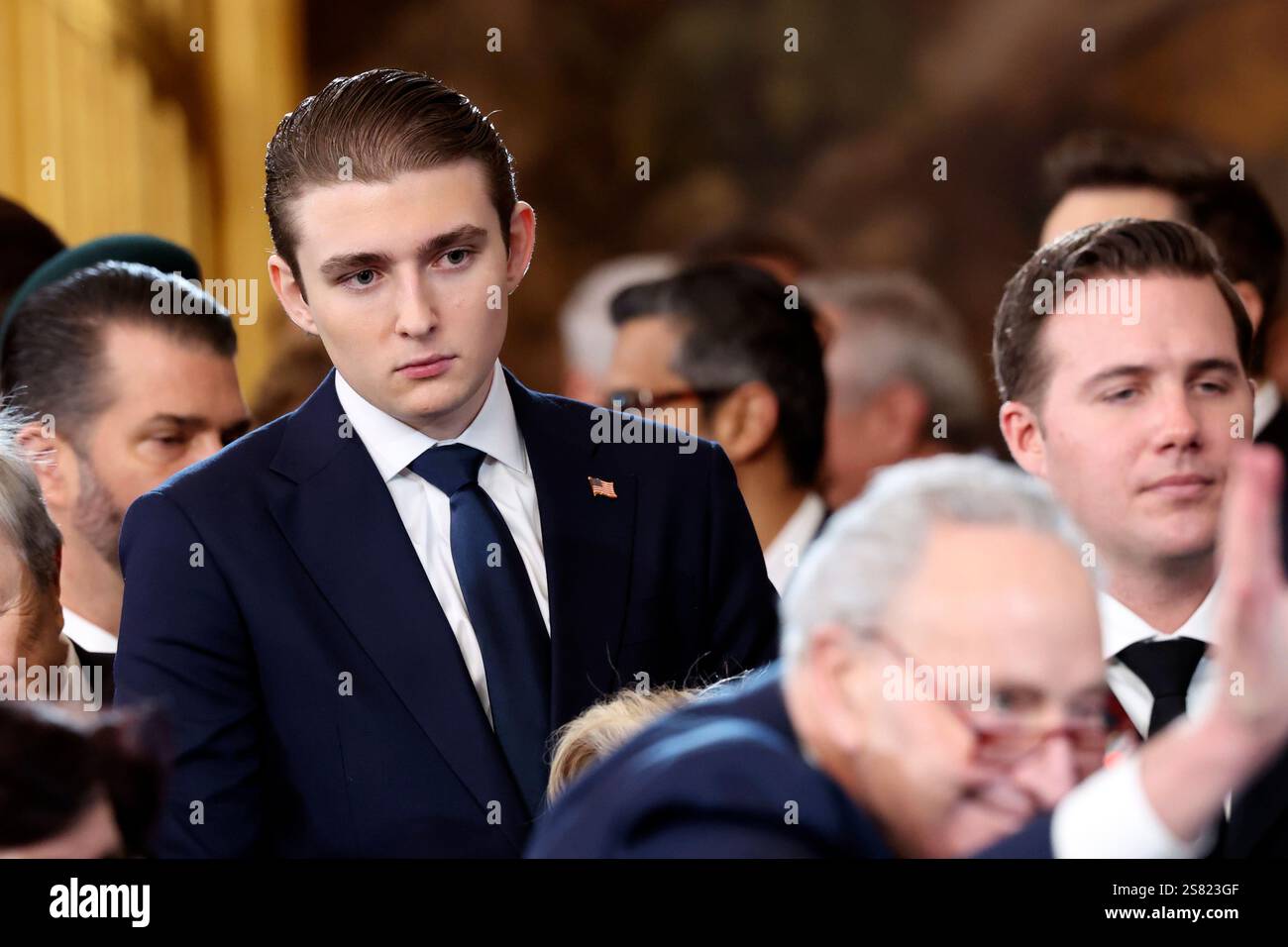 Barron Trump looks on during the 60th Presidential Inauguration in the ...