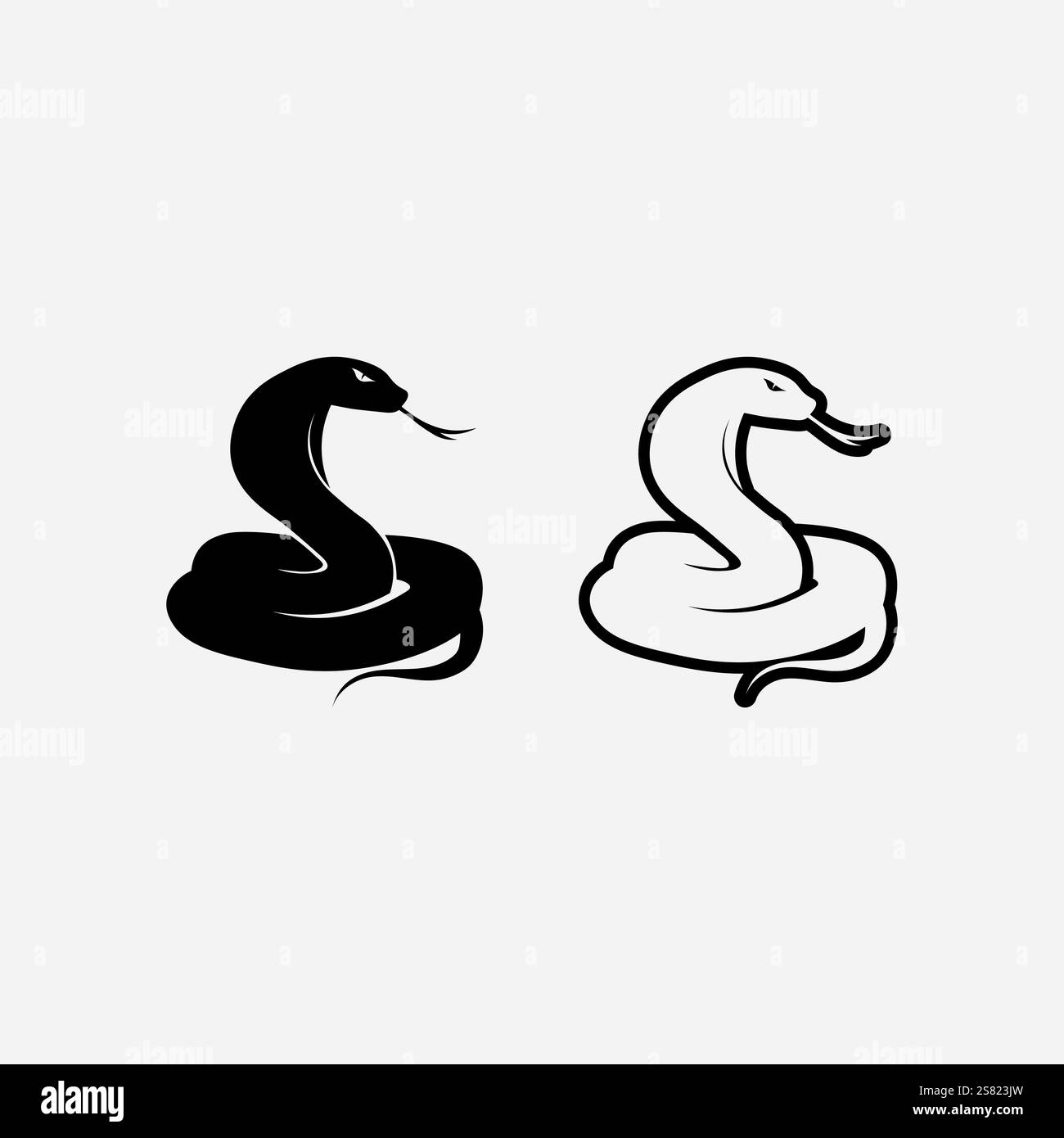 Snake logo template design. Vector illustration Stock Vector Image ...