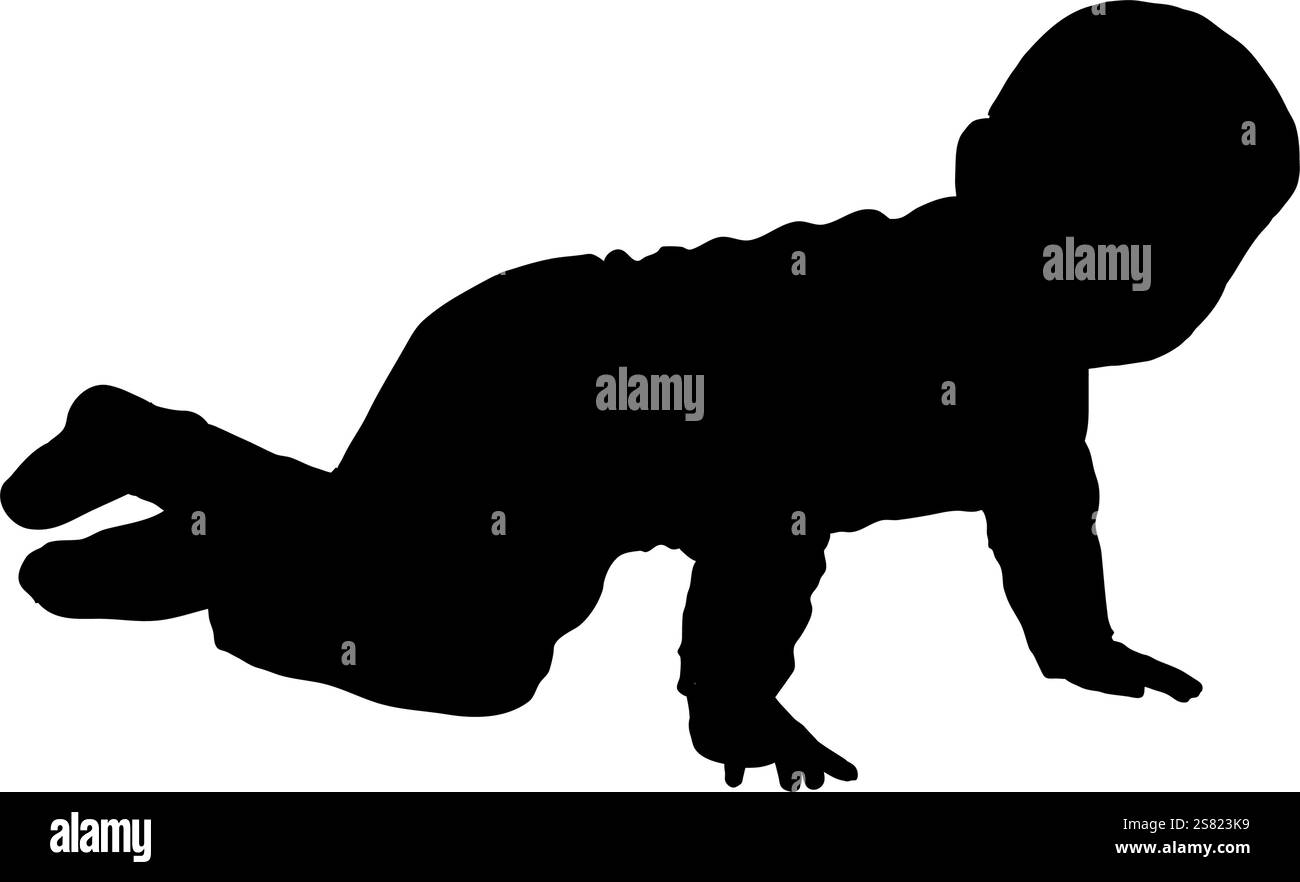 silhouettes of a crawling baby Stock Vector Image & Art - Alamy