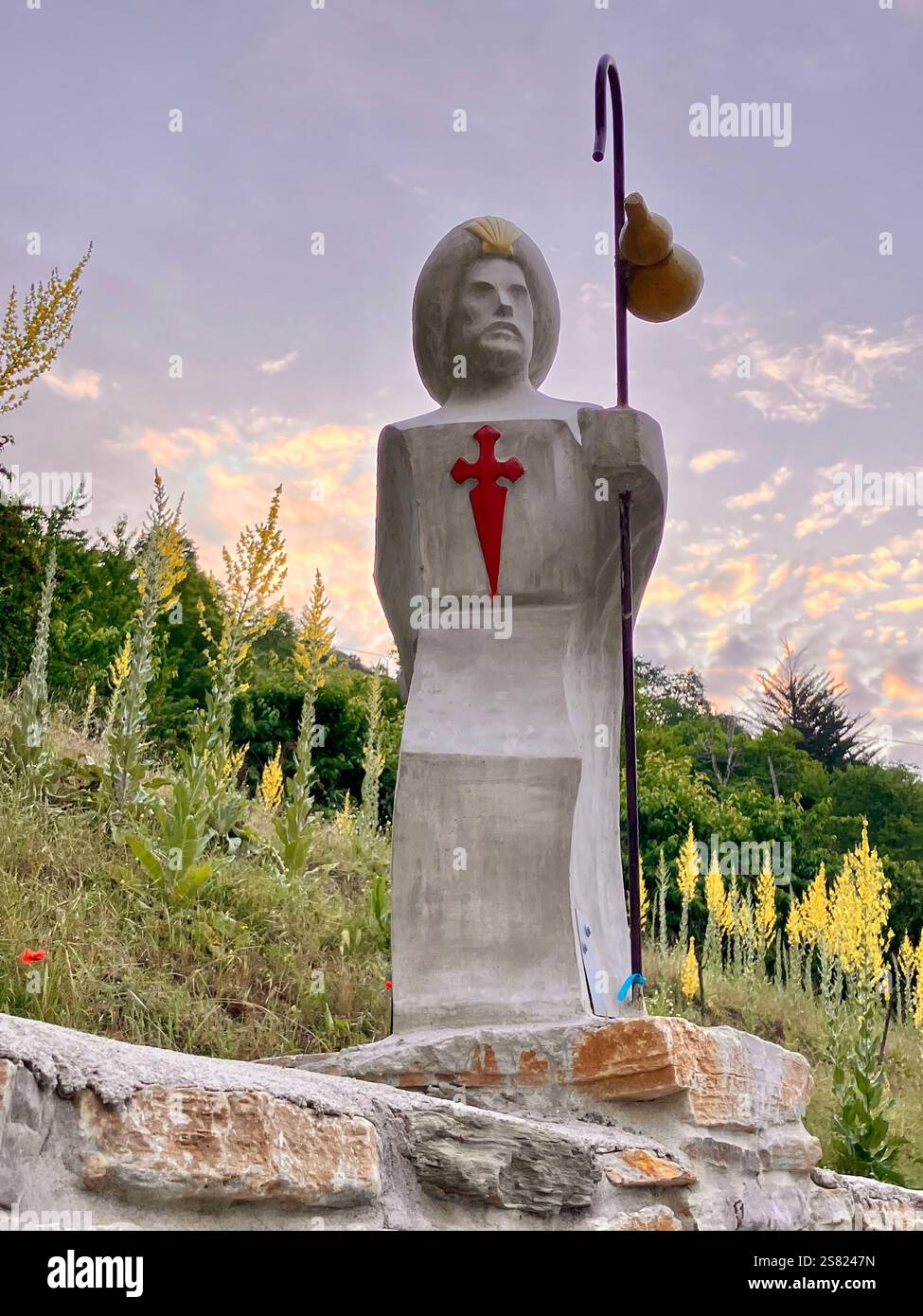 Pilgrim Statue on the Camino Francés, Camino De Santiago Stock Photo ...