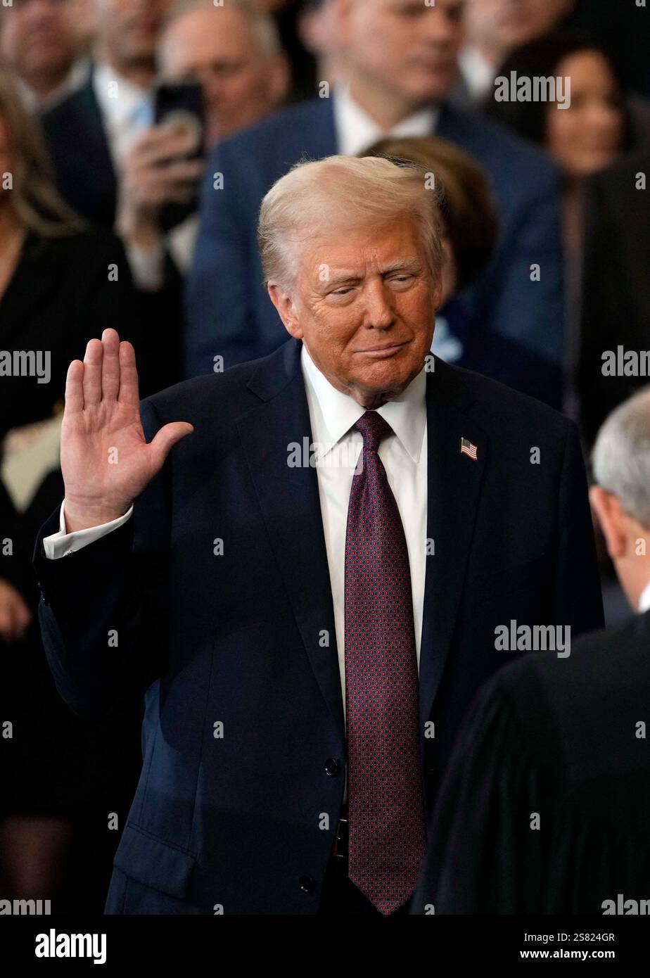 Donald Trump is sworn in as the 47th president of the United States by ...