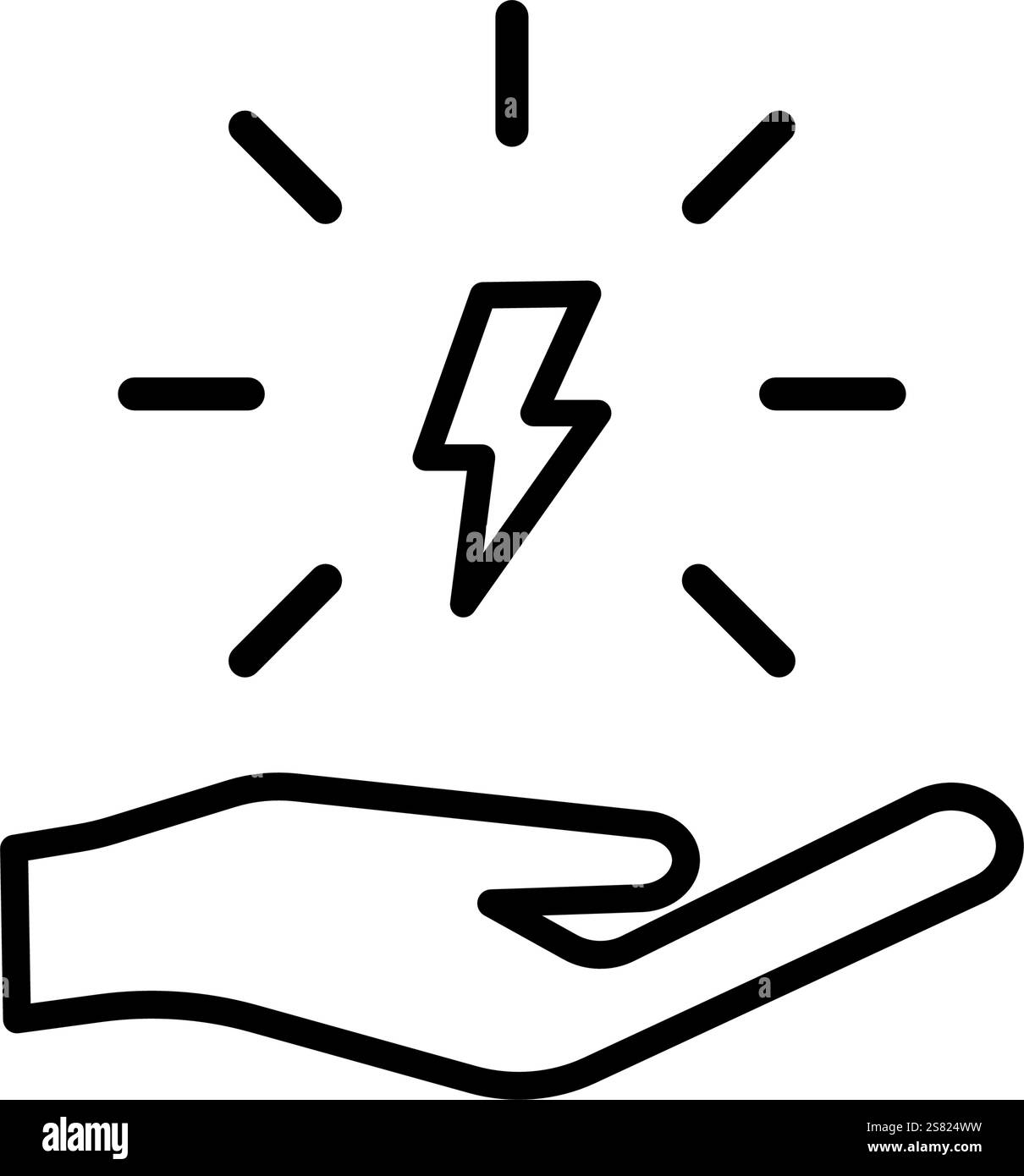 Electricity icon energy vector Black and White Stock Photos & Images ...
