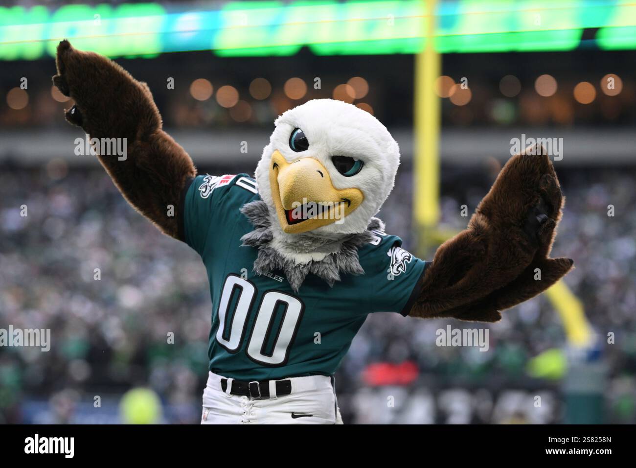 Philadelphia Eagles mascot Swoop performs during the first half of an ...